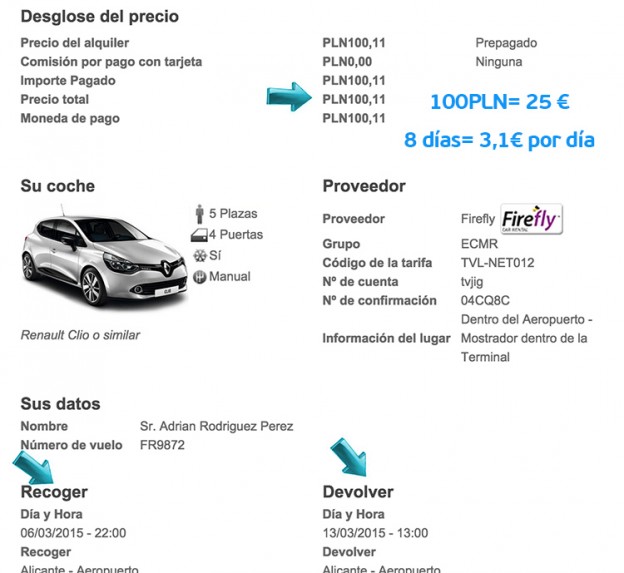 Web de alquiler de coches baratos. Rentalcars.com