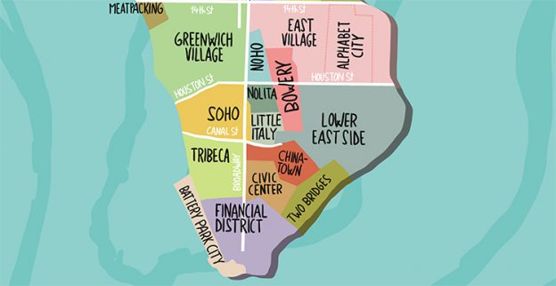 Mapa de Manhattan detallado. Planning por zonas. - Mola Viajar